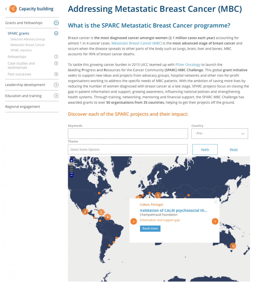 UICC launches interactive map to show the achievements of SPARC | UICC